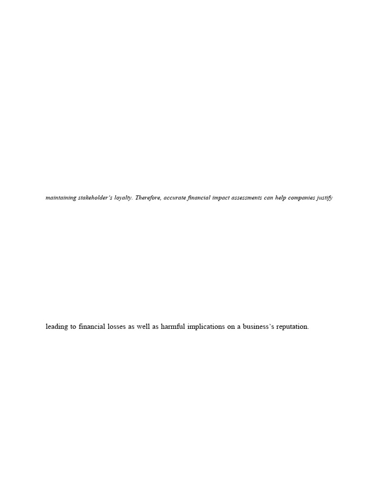 A Framework For Assessing Financial Impact Recent | PDF | Security ...