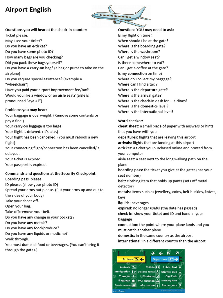 Airport English | PDF | Baggage | Aviation