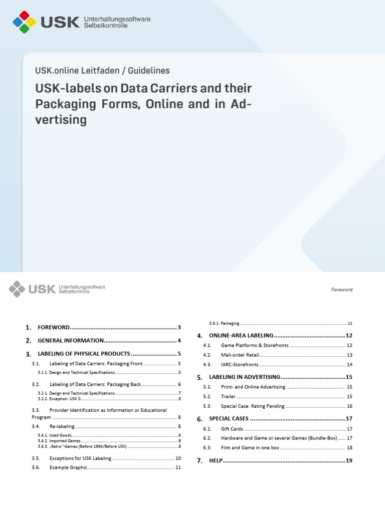 Guidelines For USK Labels | PDF | Packaging And Labeling | Information