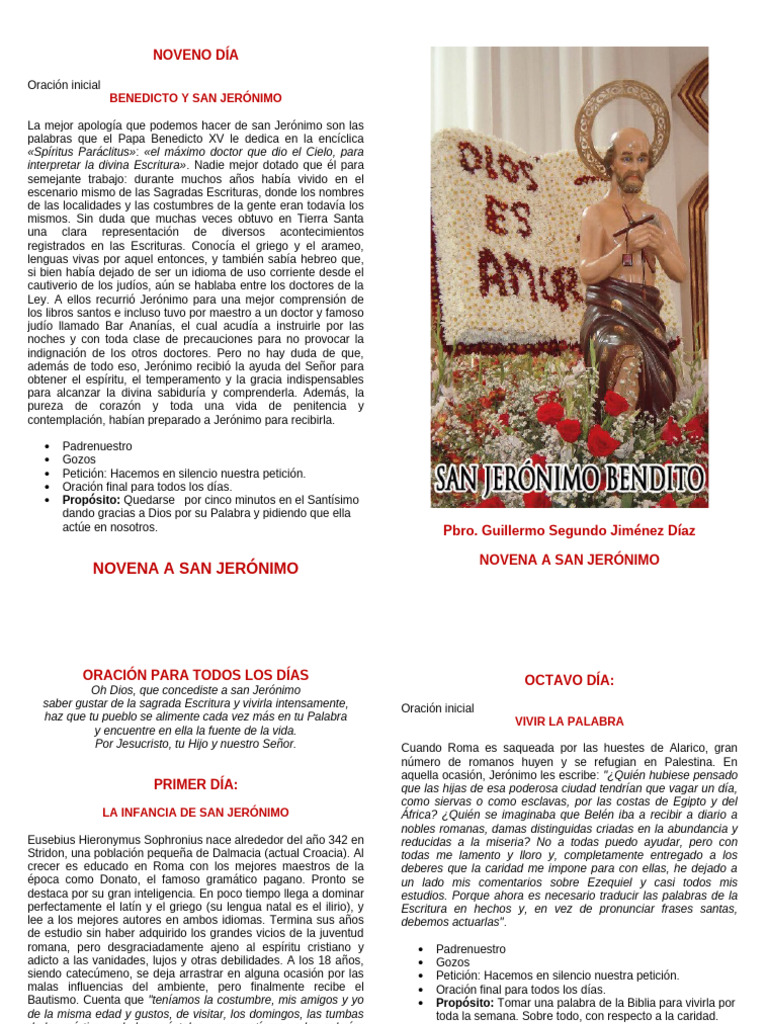 Novena a San Jerónimo: Oraciones y Reflexiones | PDF | Jerome | orador ...