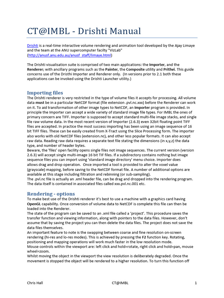 Drishti - User Manual Draft 2.1 | PDF | Voxel | Rendering (Computer Graphics)