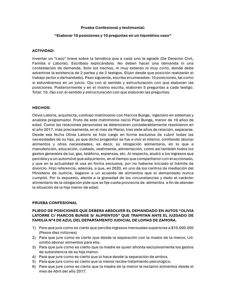 TP N°4 Prueba Confesional y Testimonial | PDF | Testigo