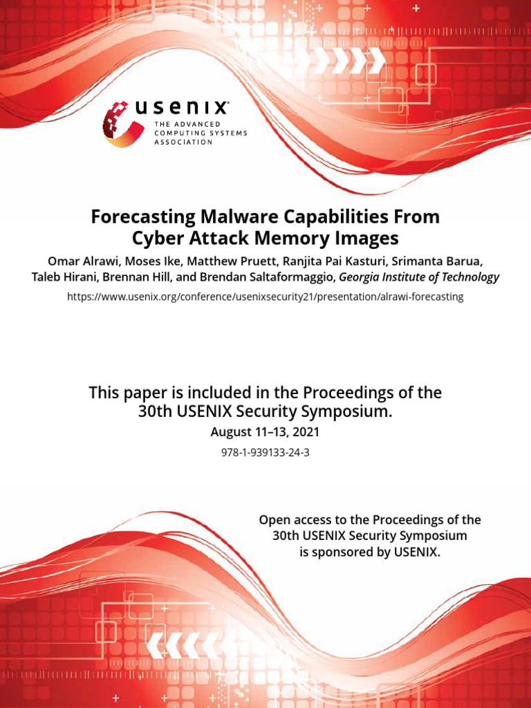 Sec21 Alrawi Forecasting | PDF | Malware | Parameter (Computer Programming)