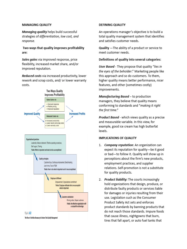 Managing Quality Reviewer Midterm | PDF | Lean Manufacturing | Six Sigma