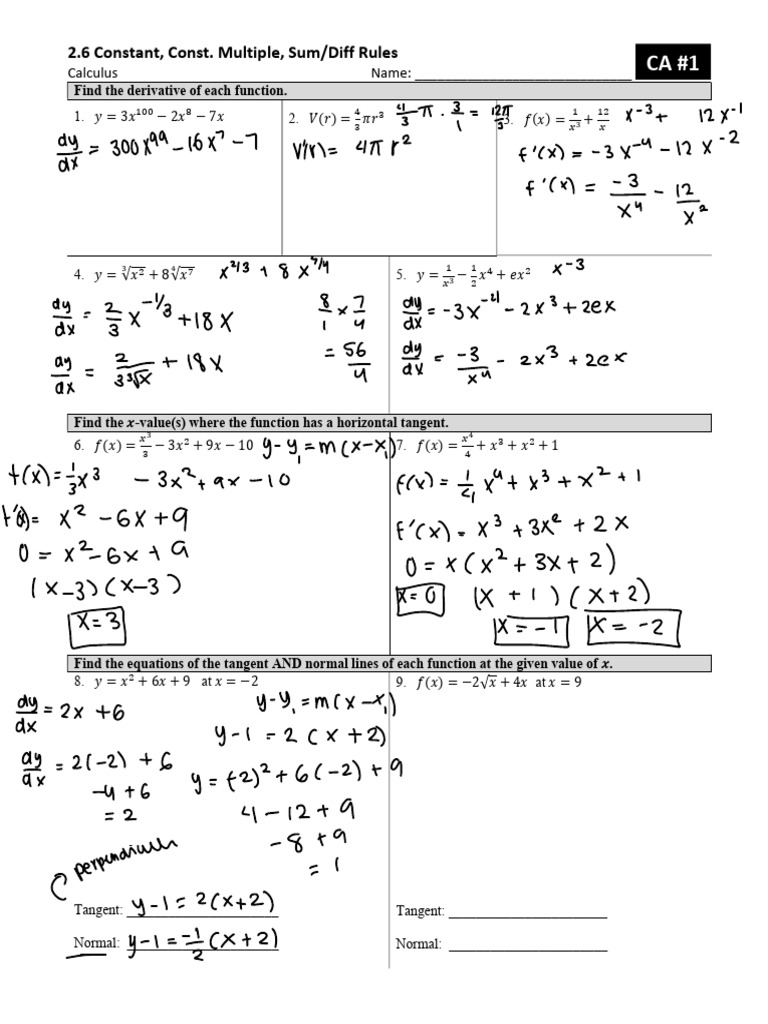 Calc 2.6 Ca1 | PDF