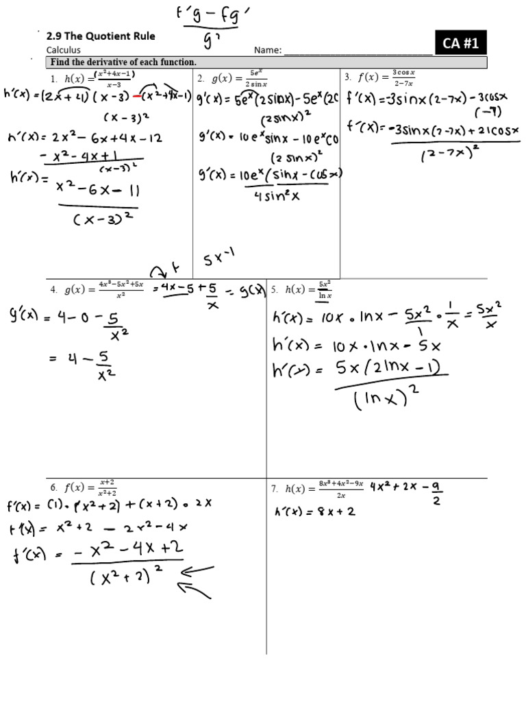 Calc 2.9 Ca1 | PDF