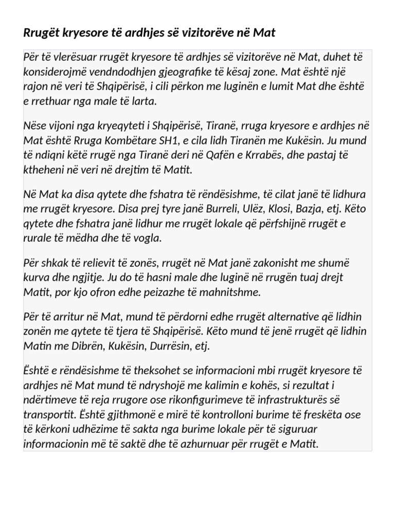 Detyra e Gjeografise | PDF