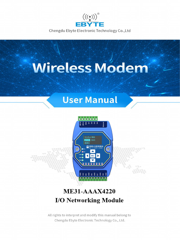 ME31-AAAX4220+User+Manual EN V1.0 | PDF | Ip Address | Input/Output