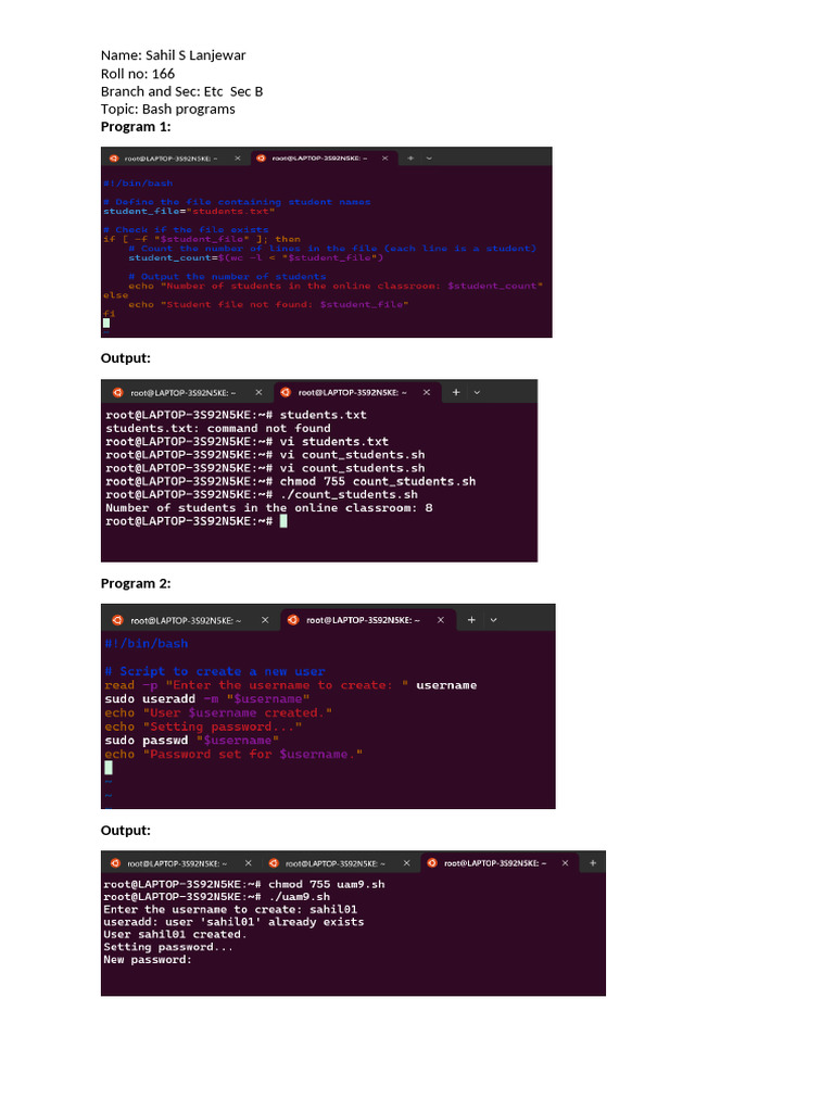 TA Shellscript Etc166 | PDF | Computers | Technology & Engineering