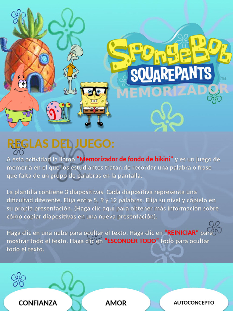 Adivina La Palabraversion Bob Esponja | PDF | Artes del Lenguaje y ...