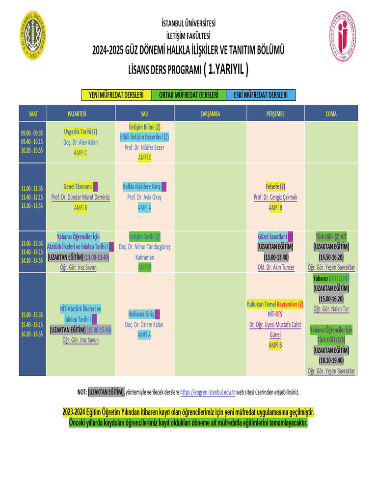 Hit 24 25 Guz Lisans Ders Programi - 638618377045129890 | PDF