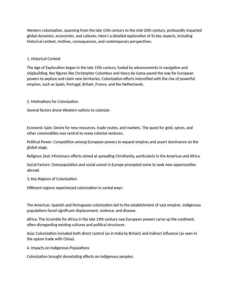 Impact of Western Colonization Explained | PDF | Colonialism ...