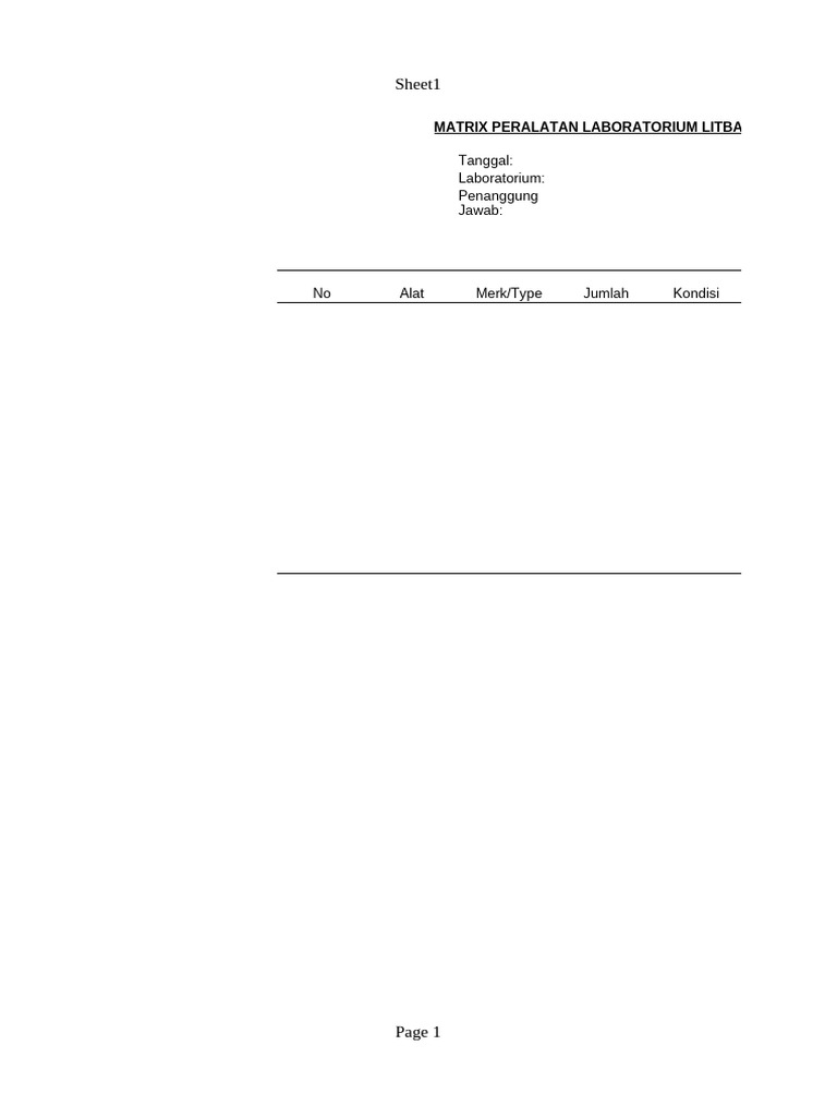Matrix Alat Lab | PDF | Sains & Matematika