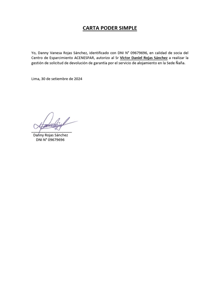 Carta Poder para Devolución de Garantía | PDF