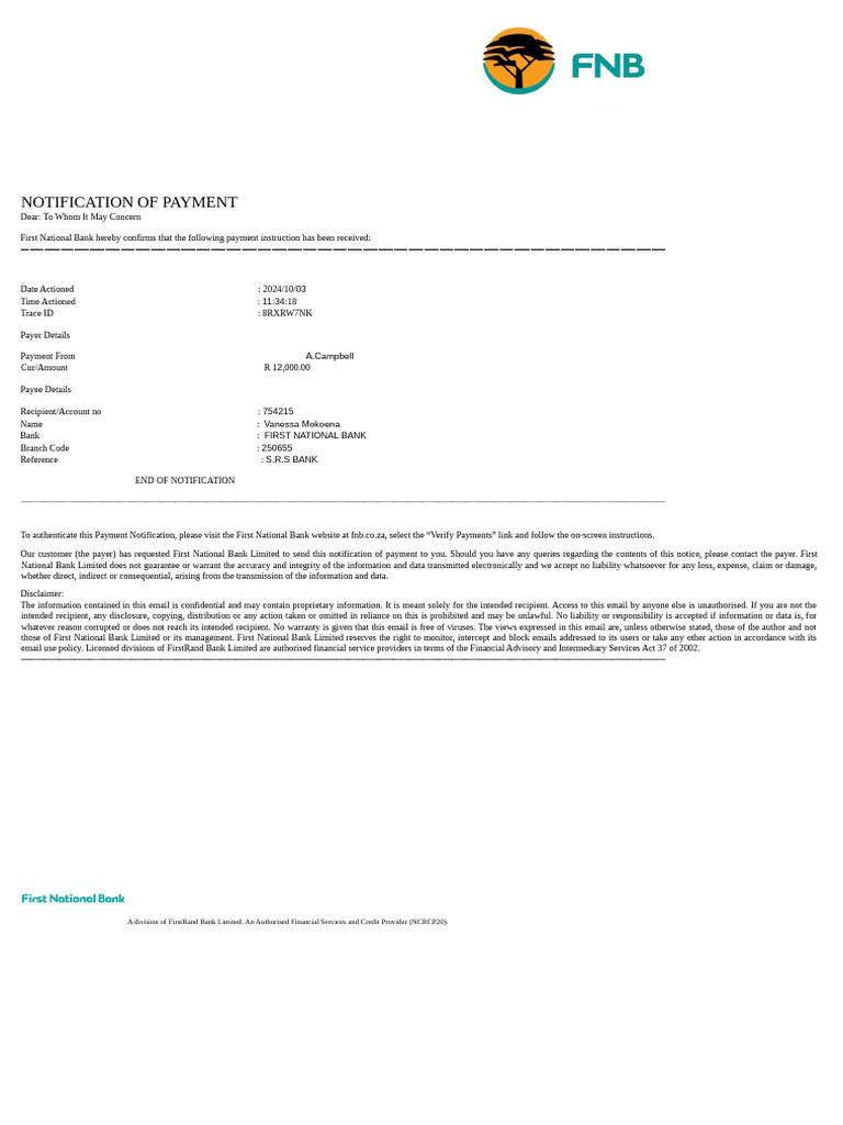 Payment Notification. | PDF | Payments