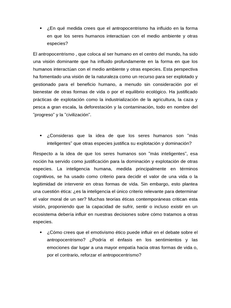 Antropocentrismo y Emotivismo Ético | PDF | Las emociones | Empatía