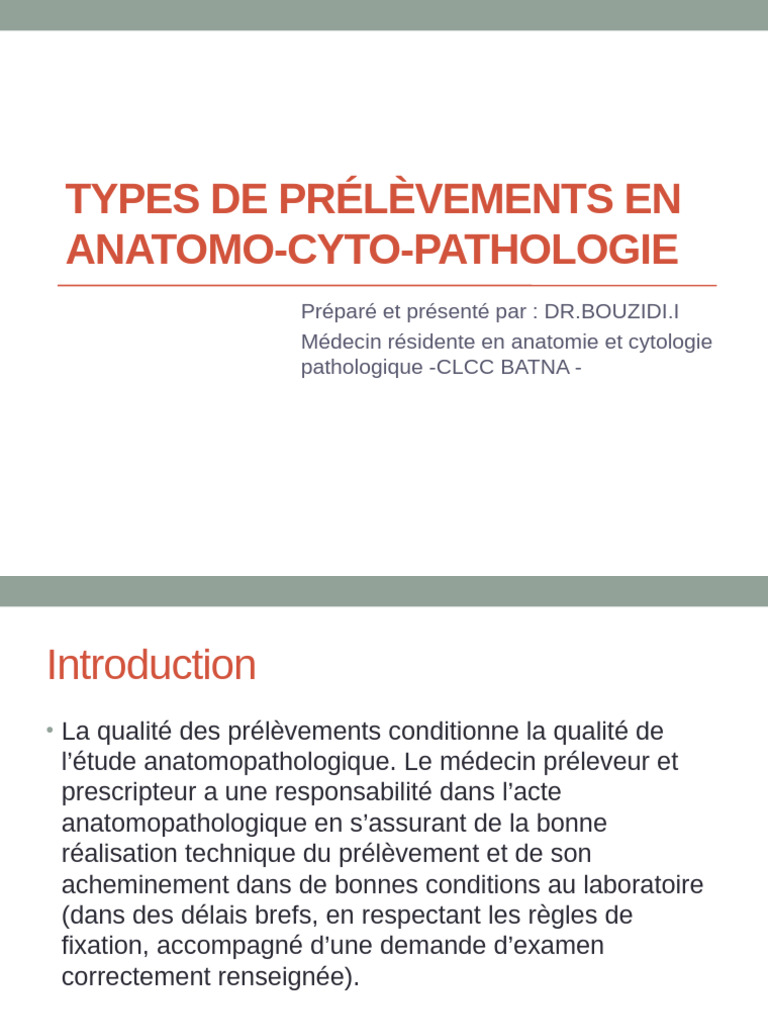 Types de Prélèvements en Anapathologie | PDF | Biopsie | Pathologie