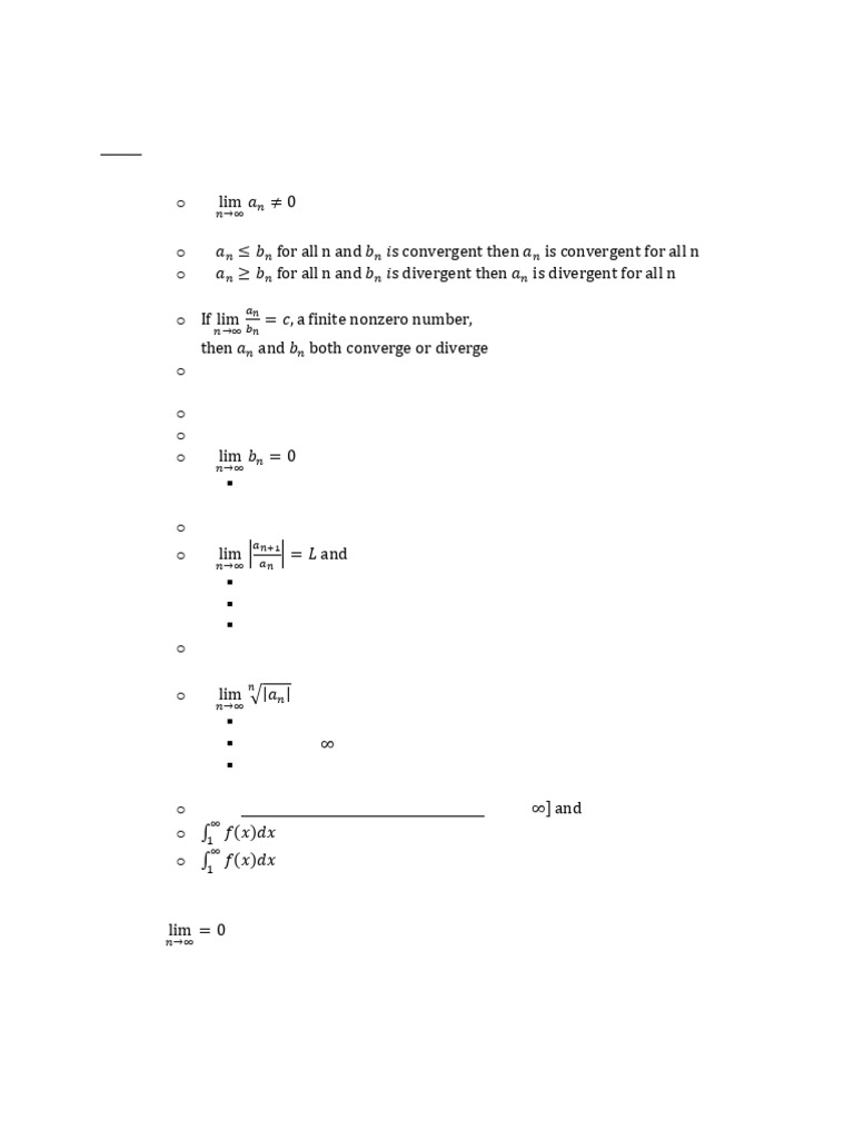 Convergence and Divergence Tests | PDF | Language Arts & Discipline ...