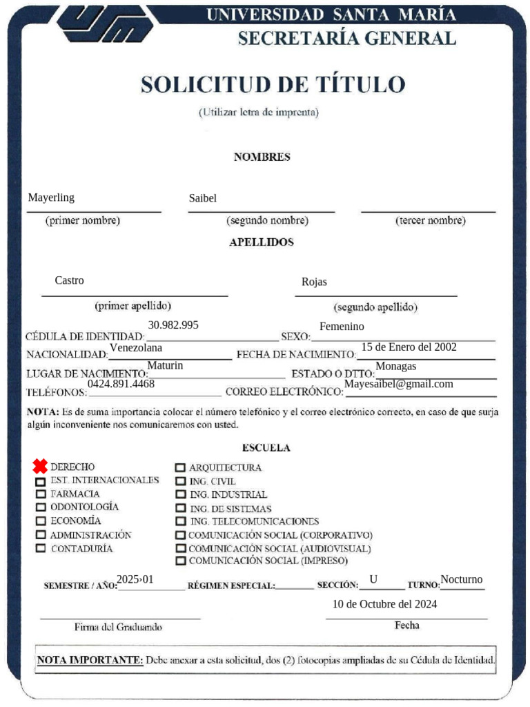 Solicitud de Titulo Edi | PDF