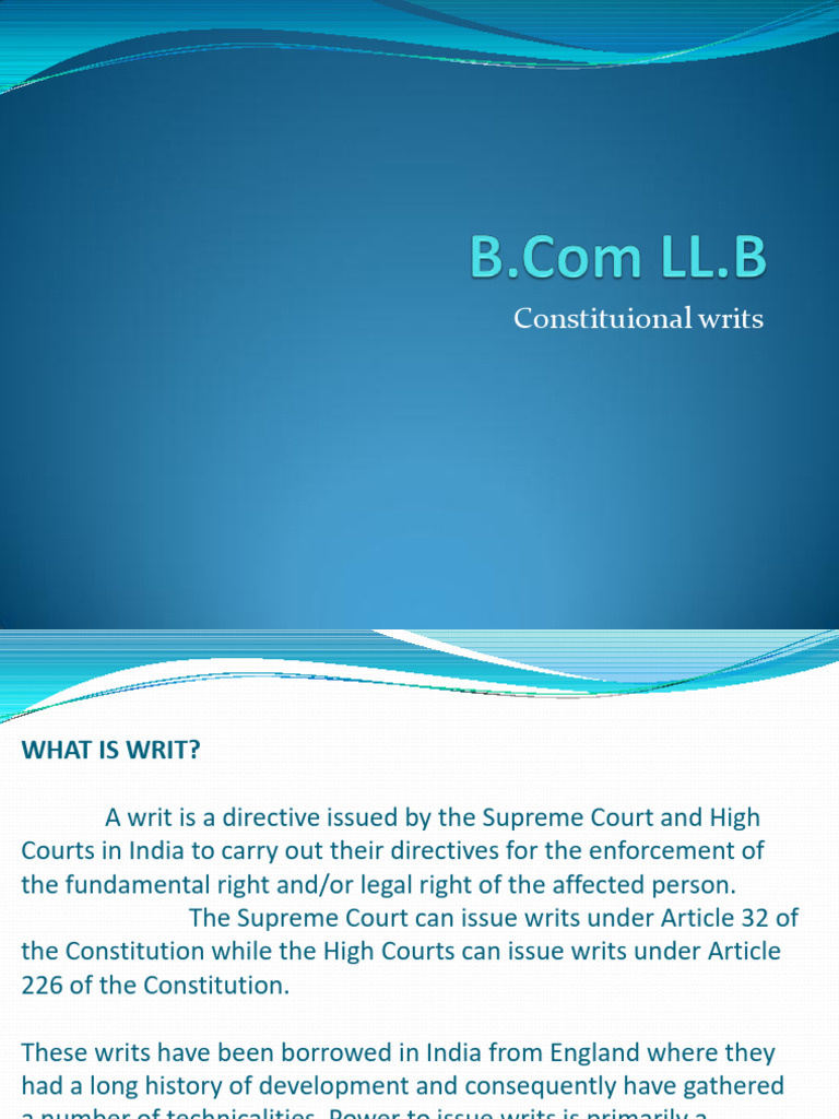 Writ | PDF | Writ | Habeas Corpus