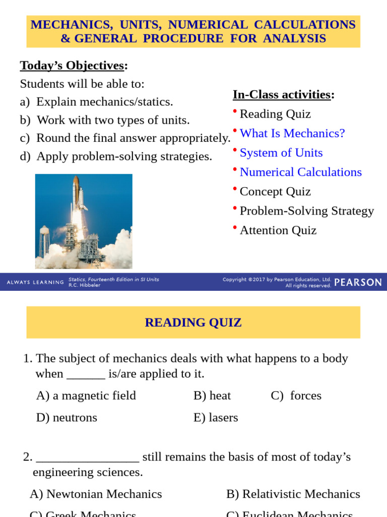 Statics - Lec PPT - Section 1.1-1.6 | PDF | International System Of Units | Mechanics