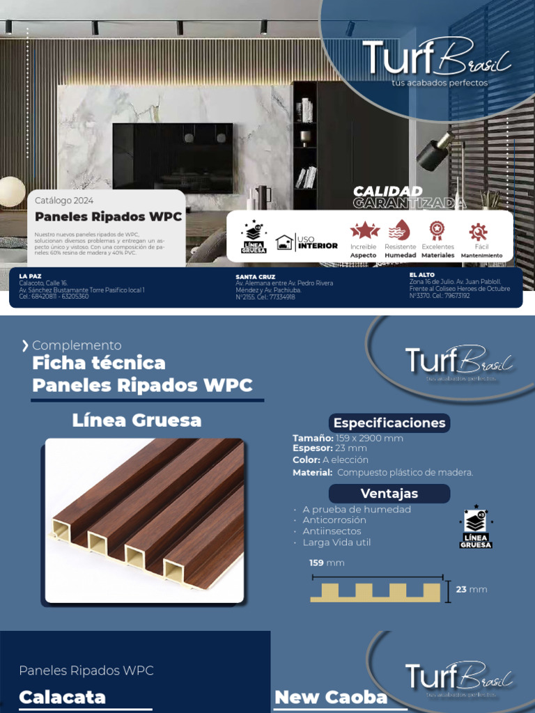 Catalogo 2024 Paneles Ripados WPC y MDF 16-09-2024 | PDF | Aluminio ...