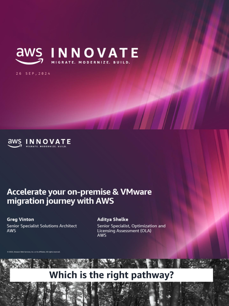 Handout Accelerate Your On-Premise and VMware Migration Journey With AWS | PDF | Amazon Web ...