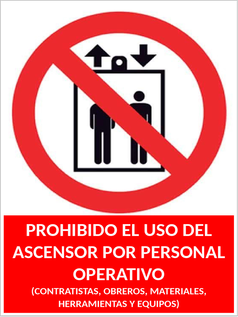 Señalética de No Uso Ascensor | PDF