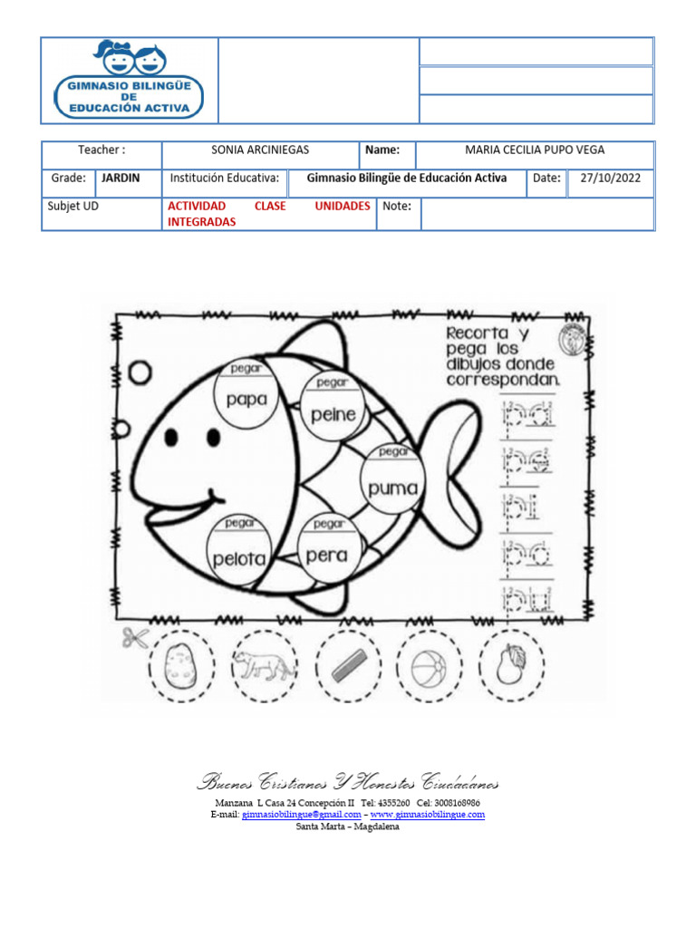 Actividades Maria Pupo | PDF