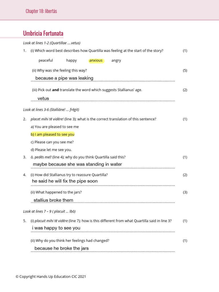 Annotated-Umbrica Comprehension Questions | PDF