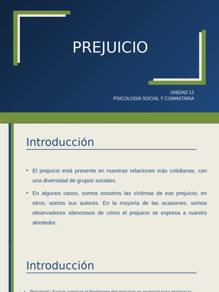 Comprendiendo el Prejuicio en Psicología | PDF | Prejuicios ...