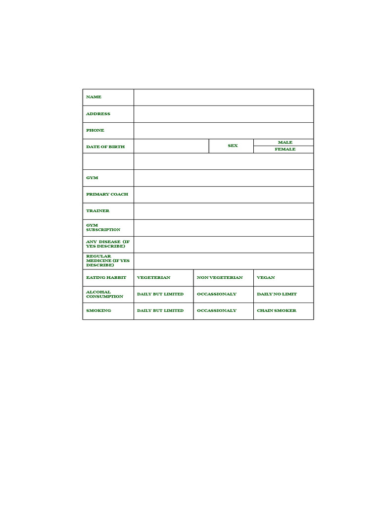 Fitness Track Chart | PDF | Personal Trainer | Body Mass Index