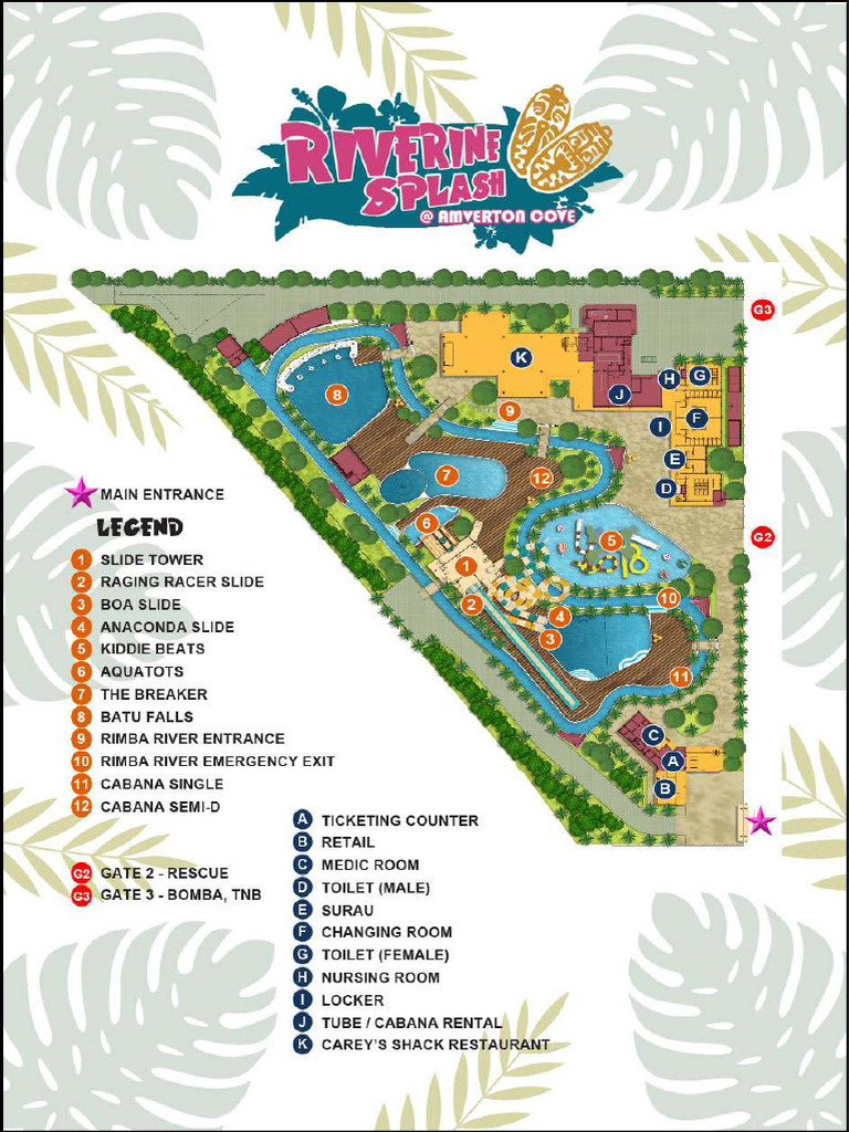 Riverine Splash Water Theme Park Map | PDF