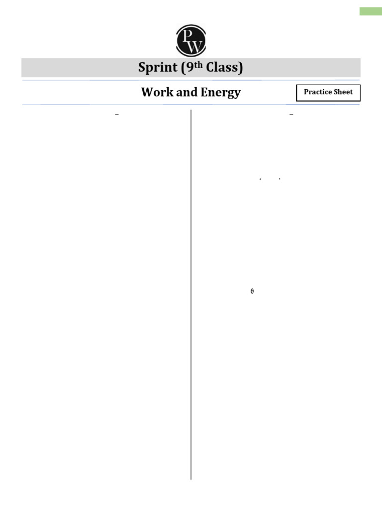 Practice Sheet PDF | PDF | Force | Velocity