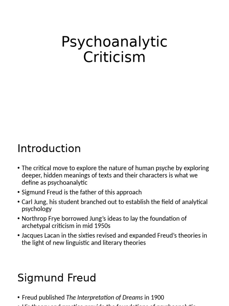 Psychoanalytic Criticism | PDF | Unconscious Mind | Psychoanalysis