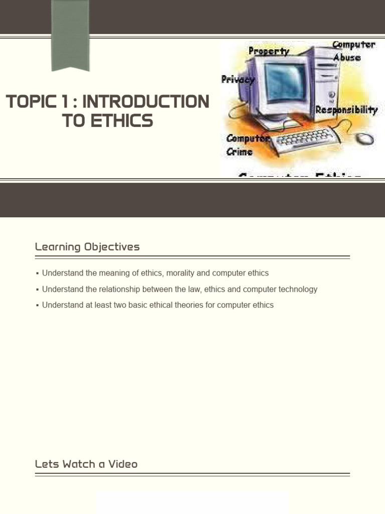 Week 01 - Introduction To Ethics | PDF | Virtue Ethics | Morality