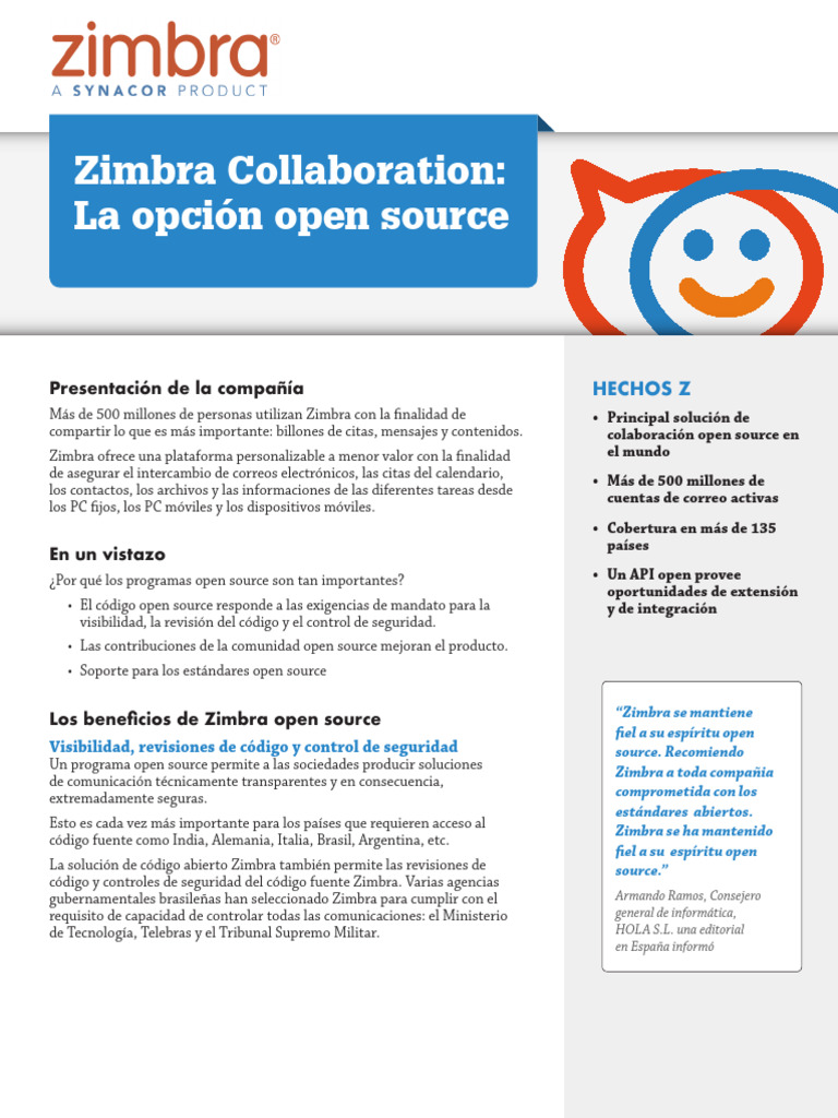 Zimbra Open Source-ES | PDF | Fuente abierta | Chat en linea