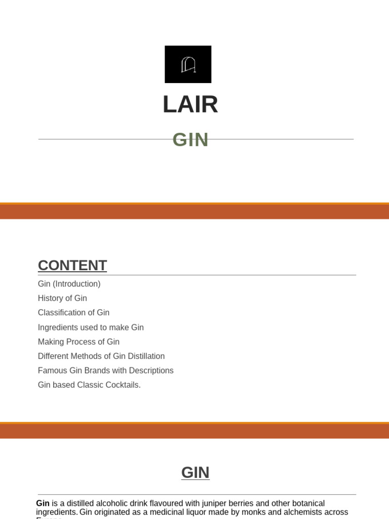 GIN | PDF | Gin | Alcoholic Drinks