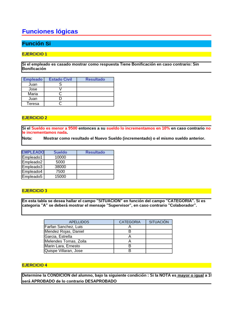 CLASE 4 Practica 1 Funcion SI | PDF