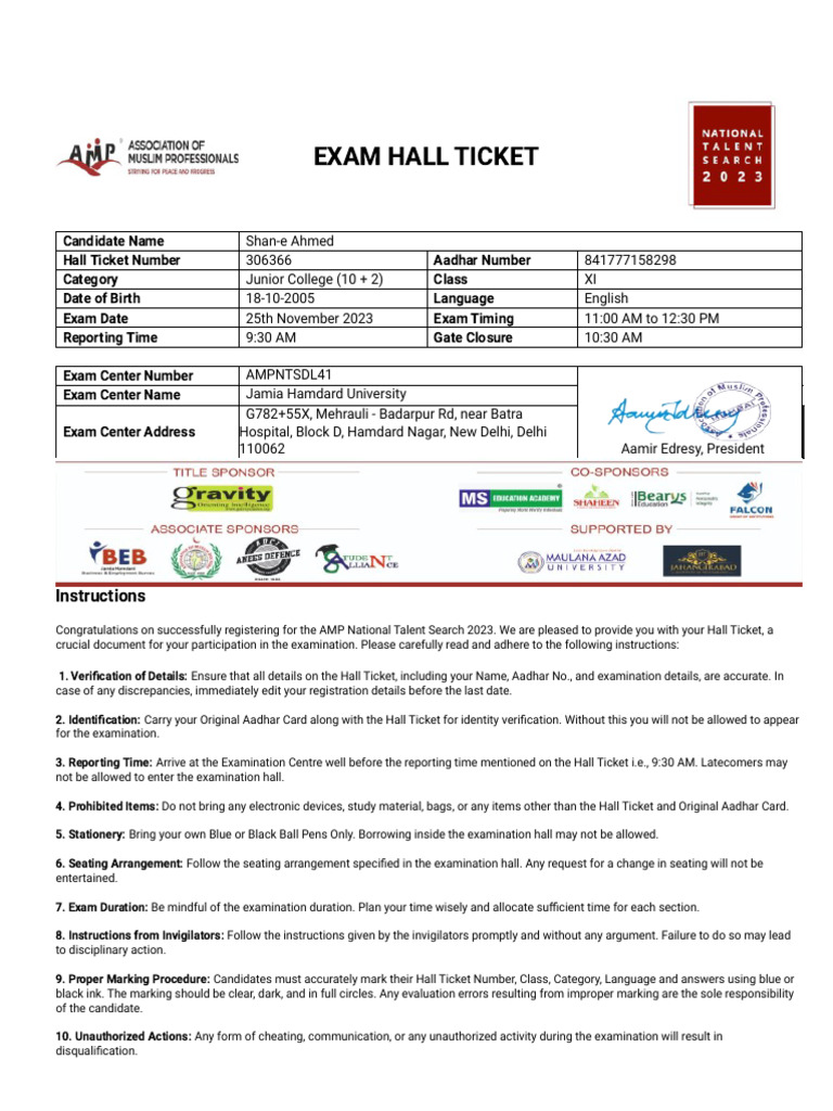 Hallticket-306366 | PDF