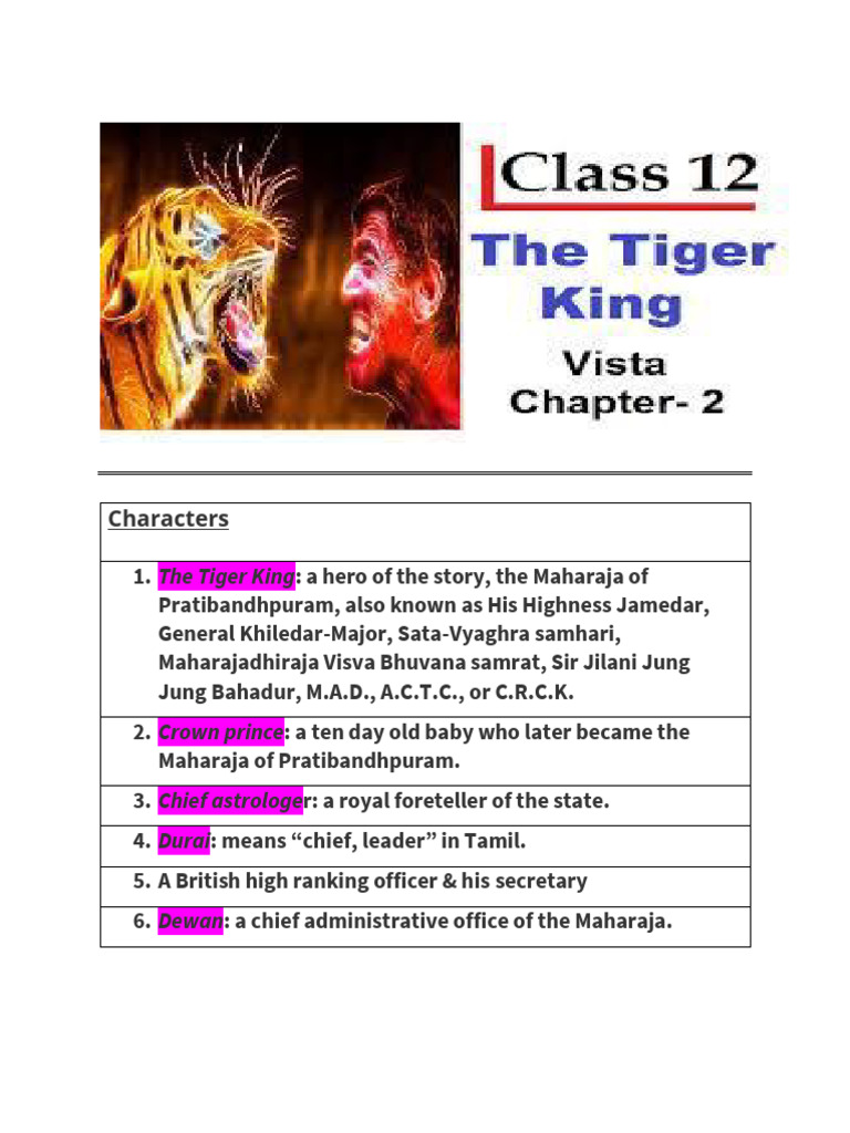 Tiger King: Character and Fate Analysis | PDF