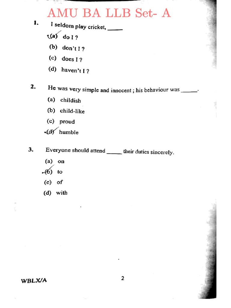 AMU BA LLB 2021 (1) | PDF
