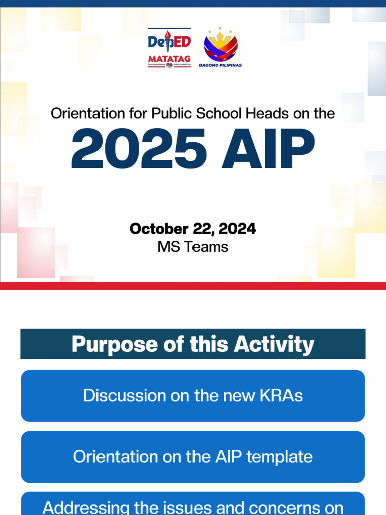 (Presentation Slides) School AIP Orientation | PDF