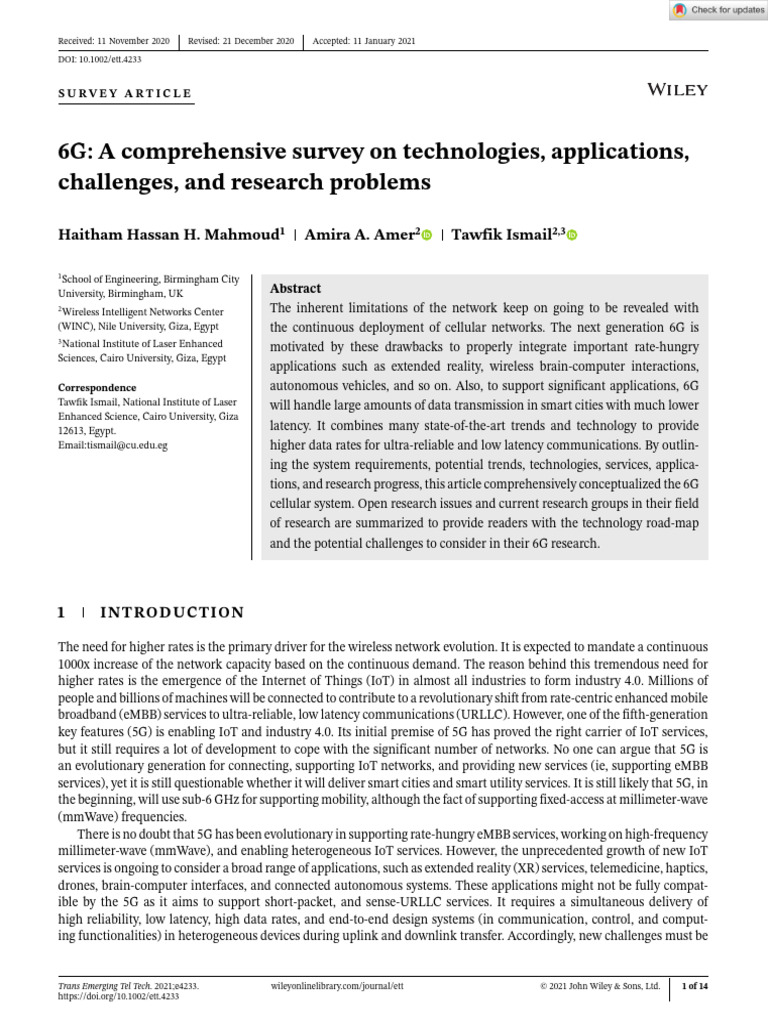 2021-6G-Acomprehensivesurveyontechnologiesapplicationschallengesandresearchproblems | PDF ...