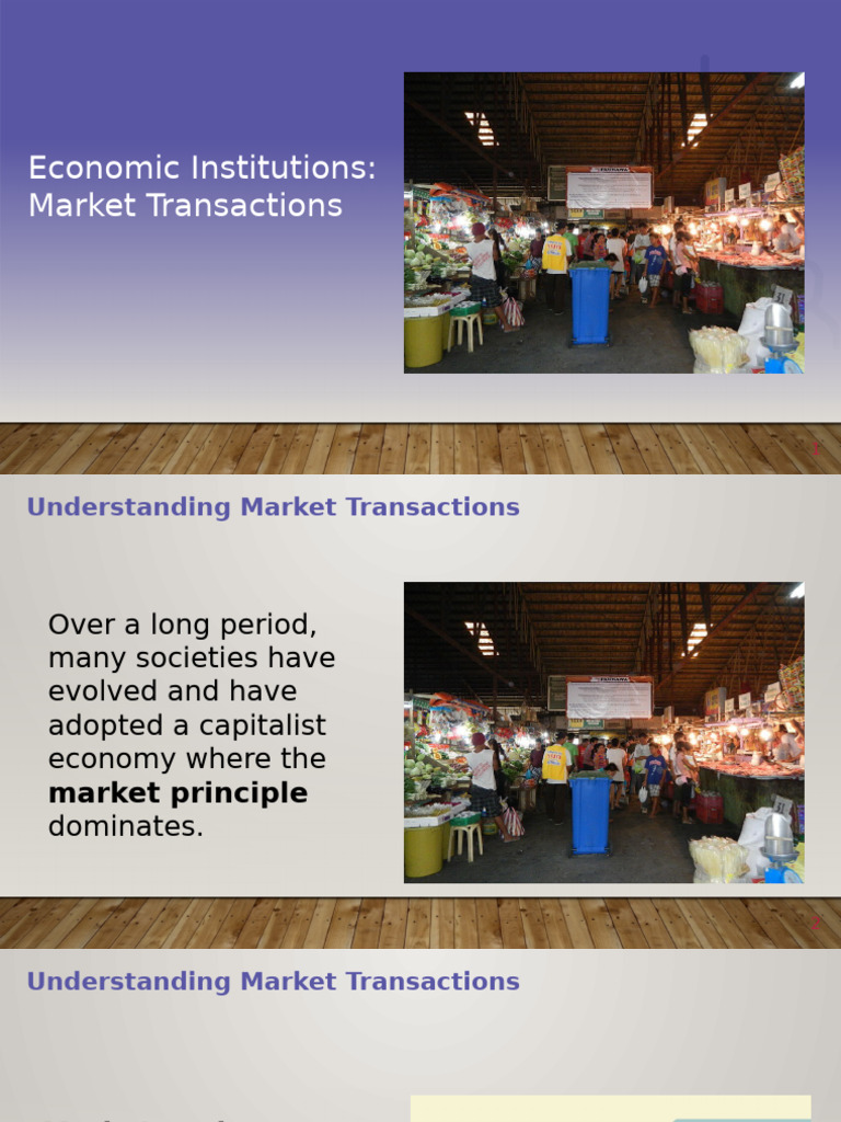 Economic Institutions: Market Transactions | PDF | Business