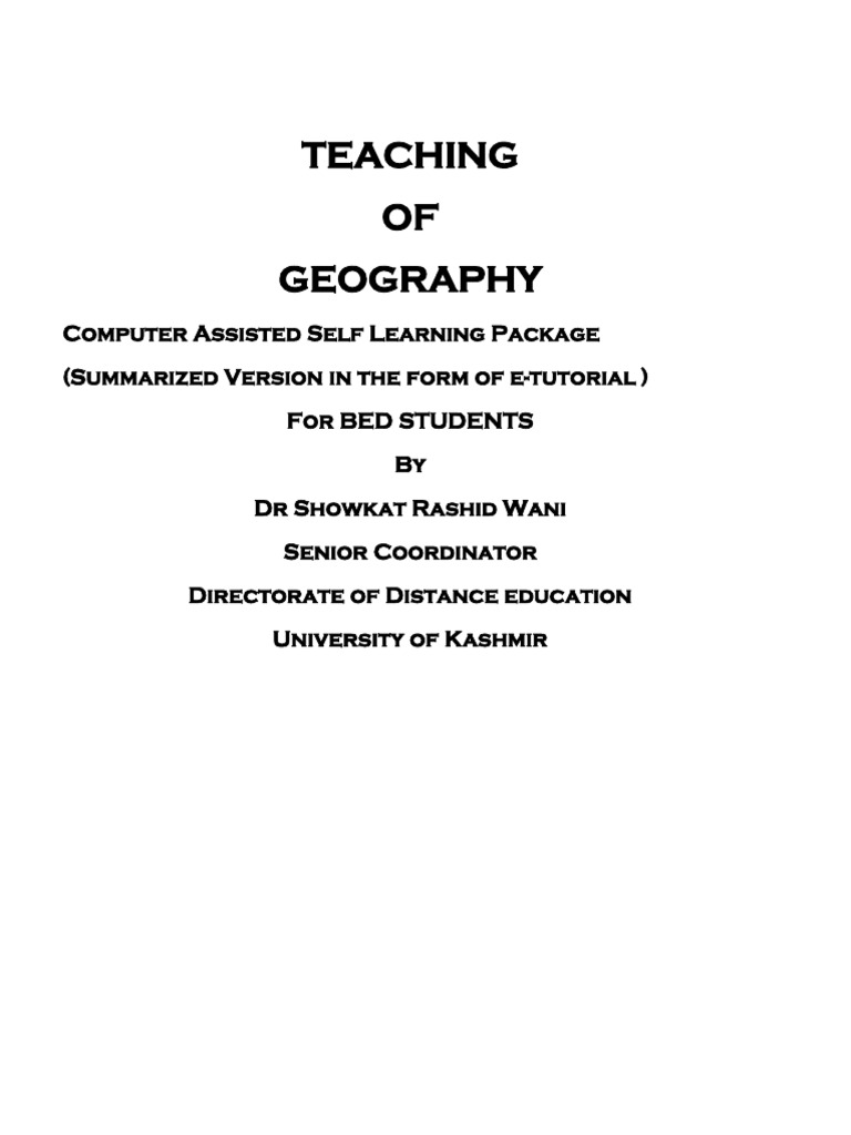 Revised Teaching of Geography | PDF | Geography | Learning