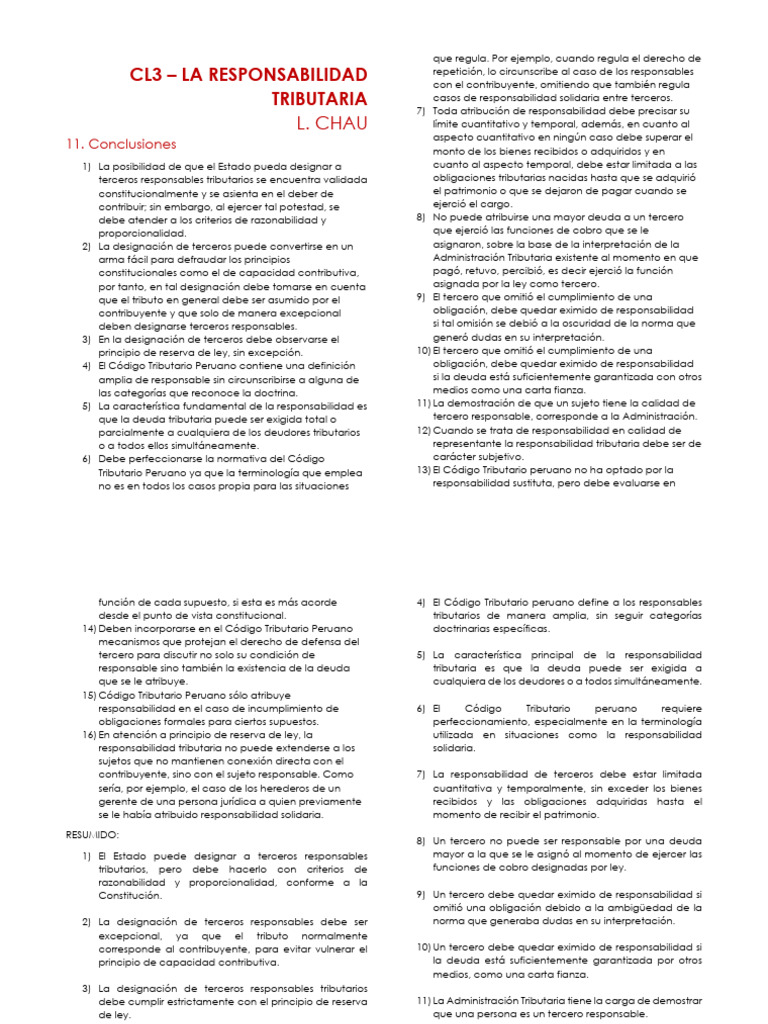 Responsabilidad Tributaria en Perú | PDF | Estatuto de limitaciones | Pagos