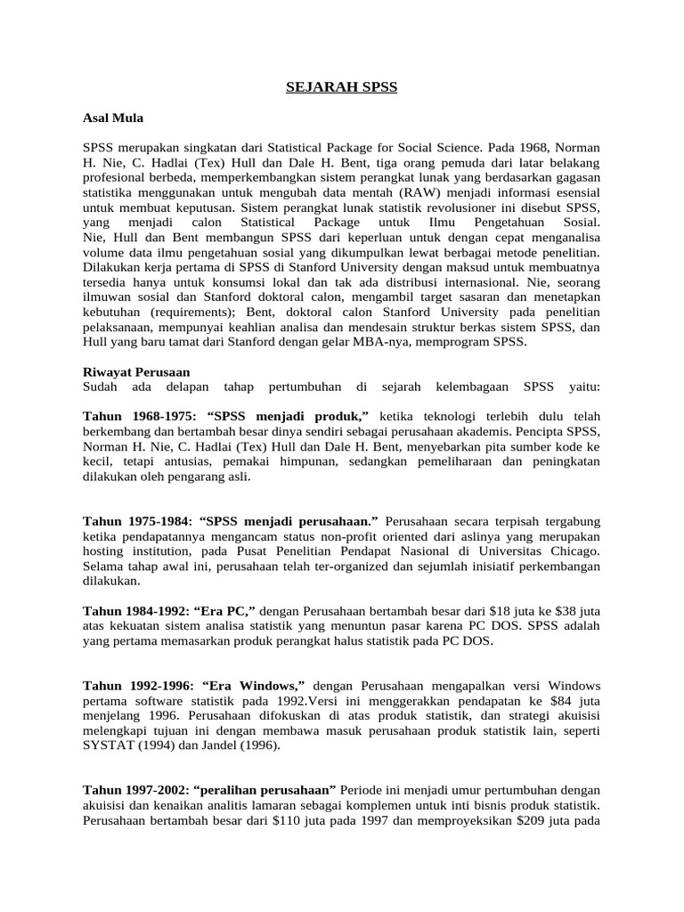 Sejarah SPSS | PDF