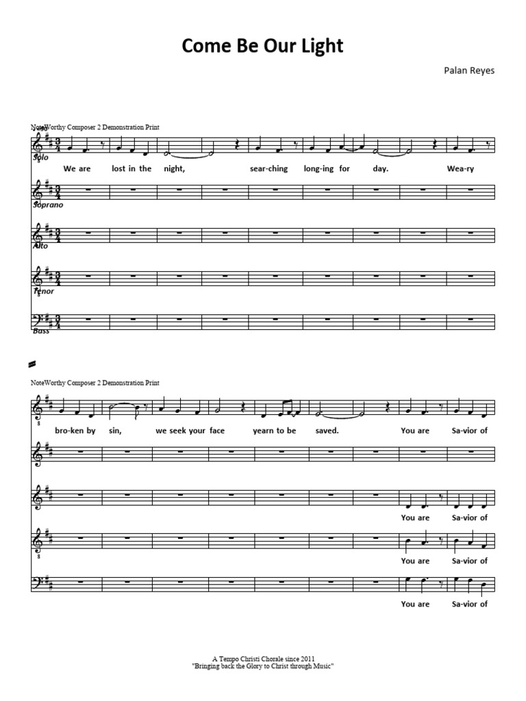 Come Be Our Light | PDF | Choral Music | Choral Compositions