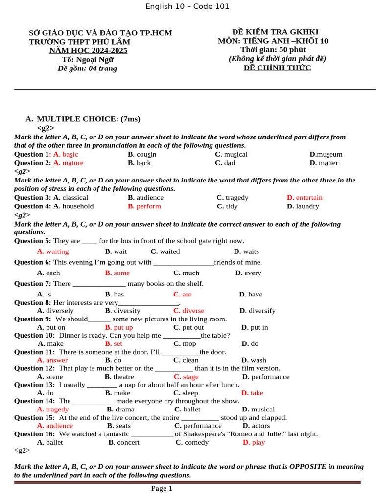 English 10 Midterm Exam 2024-2025 | PDF | Elephant